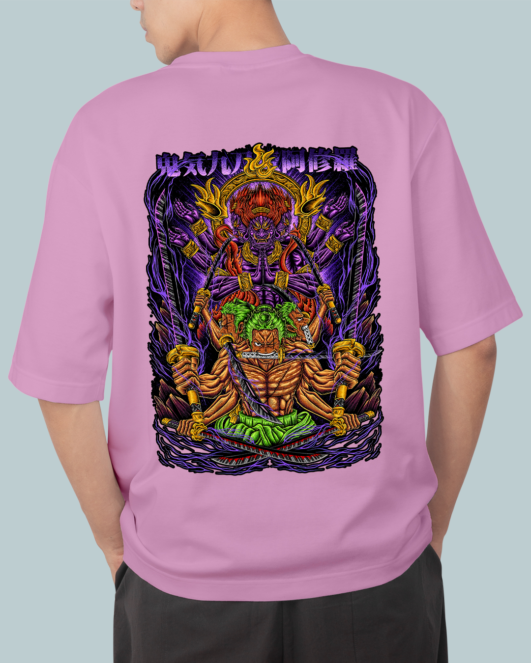 Onepiece Three Face Zoro Print Oversized Tshirt – Dope Street