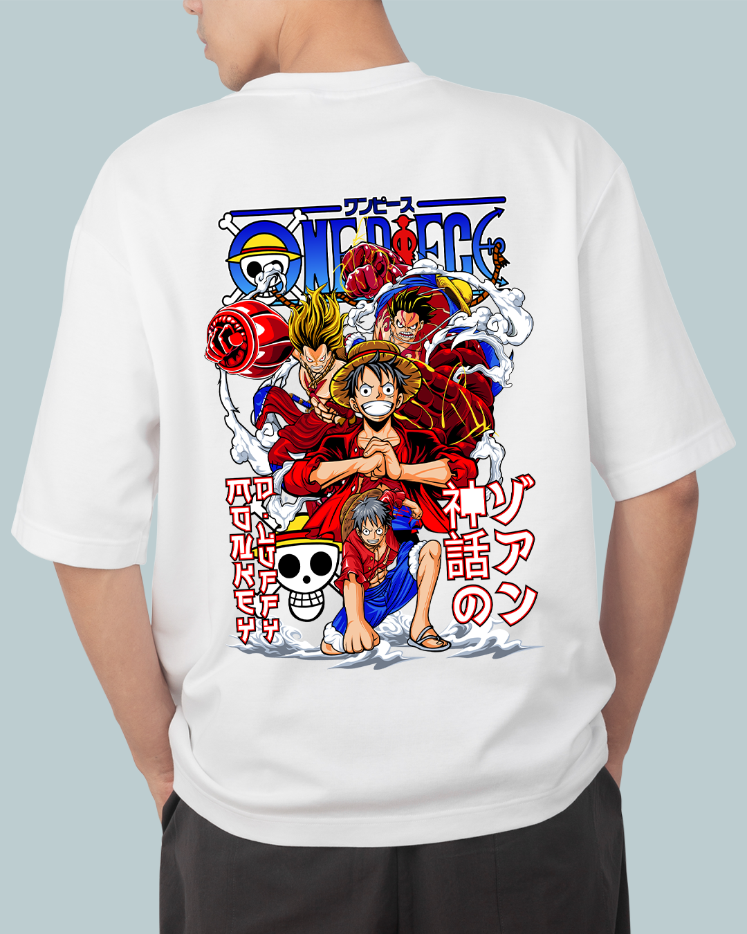 Onepiece Luffy All Forms Print Oversized TShirt – Dope Street